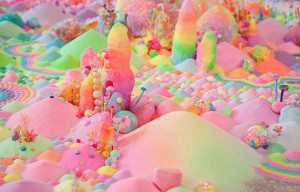 Colorful Floor Installations Made Of Candy And Glitter, Oh My! | DeMilked