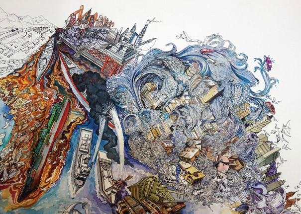 Artists Draw Detailed Illustration Of A World Destroyed By People ...