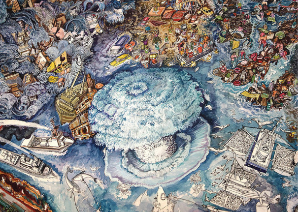Artists Draw Detailed Illustration Of A World Destroyed By People ...