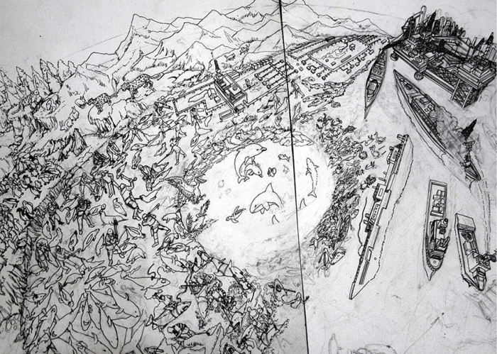 Artists Draw Detailed Illustration Of A World Destroyed By People ...