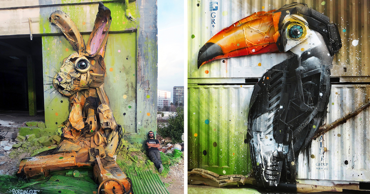 Street Artist Uses Junk To Create 'Big Trash Animal' Sculptures | DeMilked