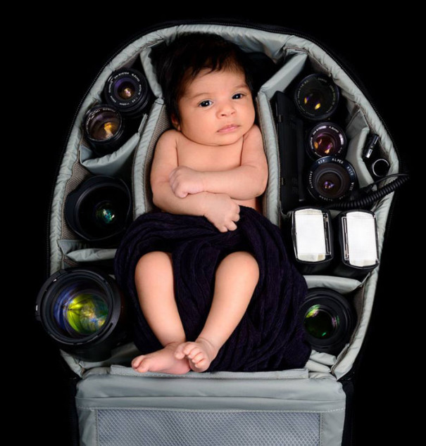 Photographers' Babies Perfectly Fitting In Their Camera Bags | DeMilked