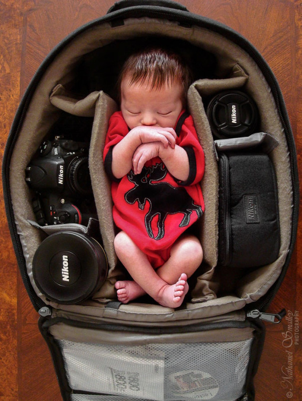 Photographers' Babies Perfectly Fitting In Their Camera Bags | DeMilked