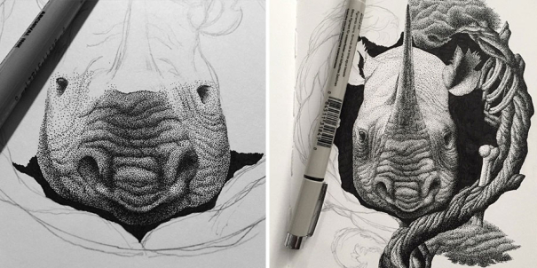 Thousands Of Dots Form Incredibly Meticulous Drawings | DeMilked