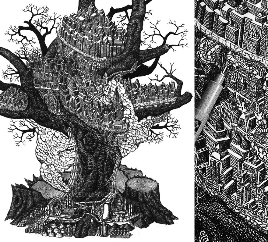 Thousands Of Dots Form Incredibly Meticulous Drawings | DeMilked