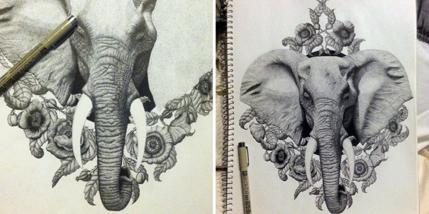 Thousands Of Dots Form Incredibly Meticulous Drawings | DeMilked