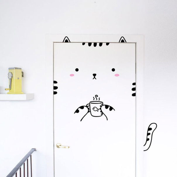 Door Stickers That Transform Your Boring Doors Into Cute Animals | DeMilked