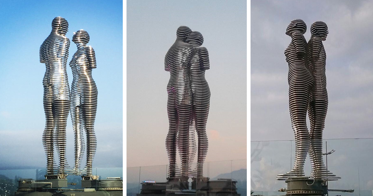 Moving Statues Of A Man And Woman Pass Through Each Other Daily ...