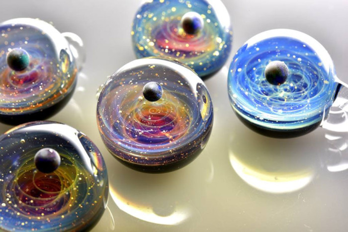 Galaxy Pendants Made From Glass, Opals, And Gold | DeMilked