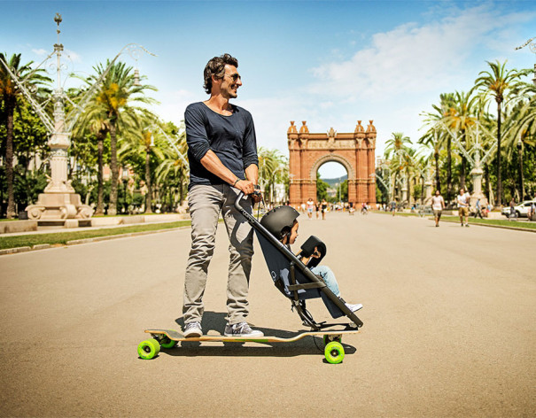 Longboard Stroller Makes City Walks Fun For Both Kids And Parents ...