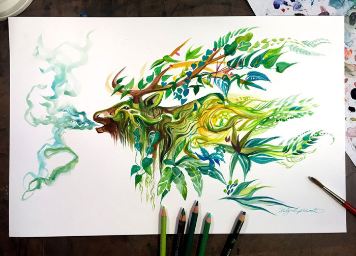 Wild Animal Spirit Hand Drawn Illustrations By Katy Lipscomb | DeMilked