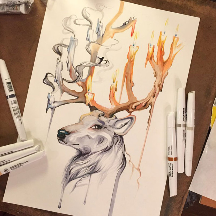 Wild Animal Spirit Hand Drawn Illustrations By Katy Lipscomb | DeMilked