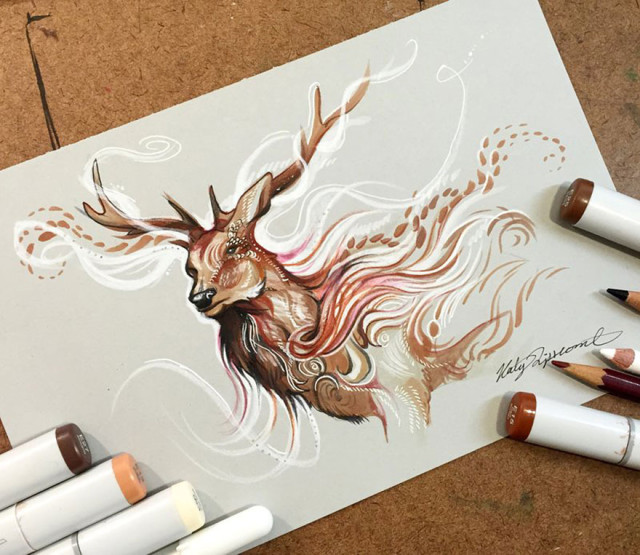 Wild Animal Spirit Hand Drawn Illustrations By Katy Lipscomb | DeMilked