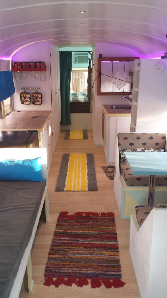 Father And Son Converted A School Bus Into A Tiny Mobile House | DeMilked