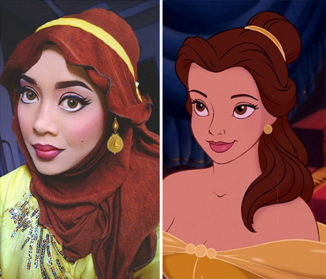 This Woman Uses Her Hijab To Transform Herself Into Disney Princesses ...
