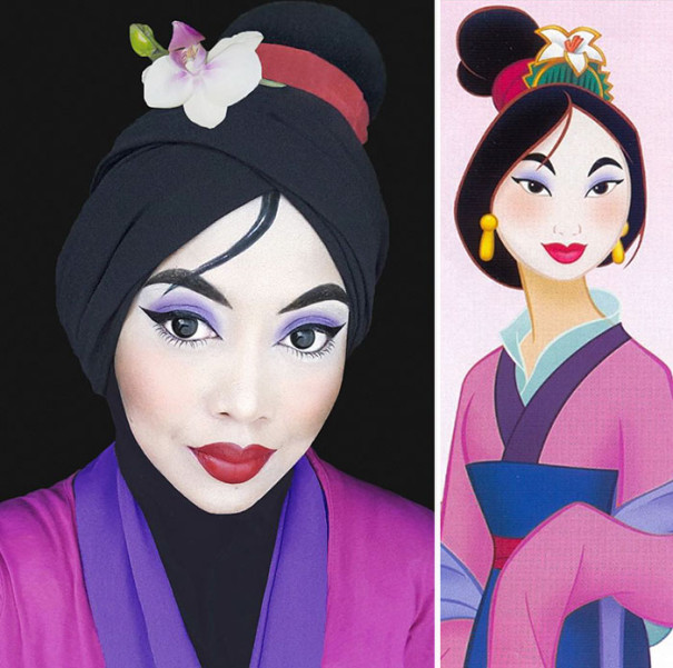This Woman Uses Her Hijab To Transform Herself Into Disney Princesses ...