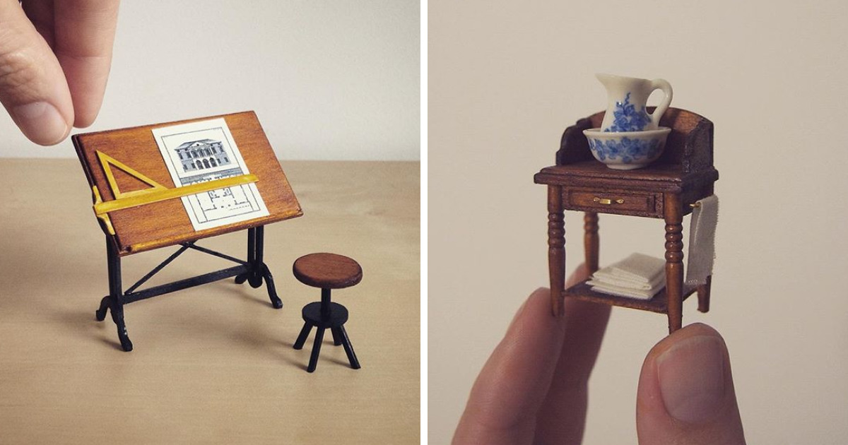 Lawyer Quits Job To Create Tiny Realistic Furniture | DeMilked