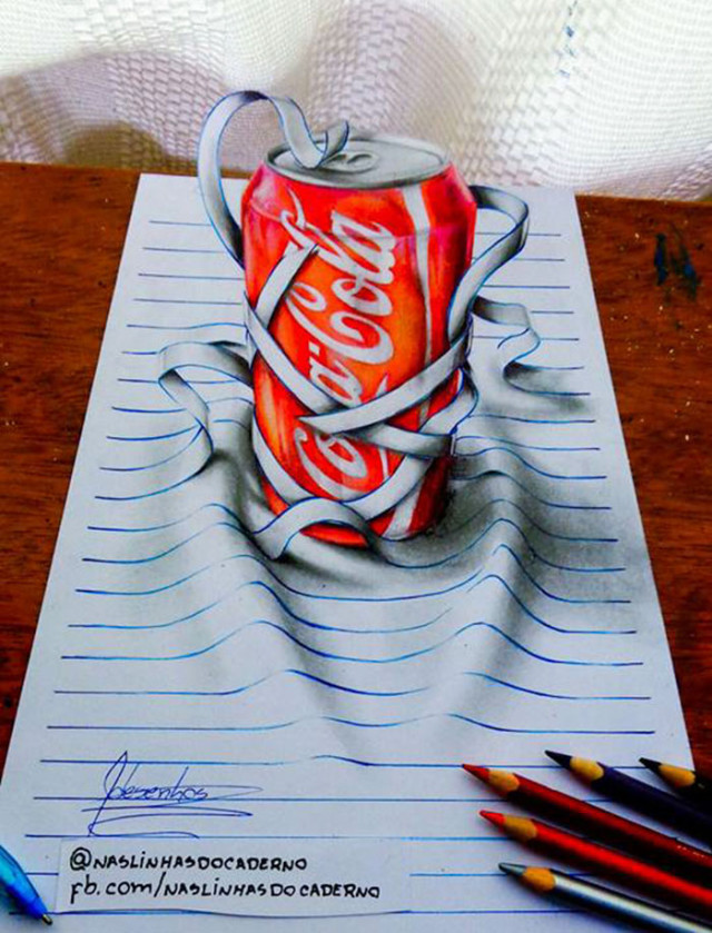 16-Year-Old Artist Draws Amazing 3D Optical Illusions In His Notebook ...