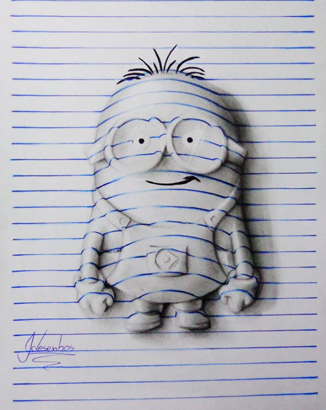16-Year-Old Artist Draws Amazing 3D Optical Illusions In His Notebook ...