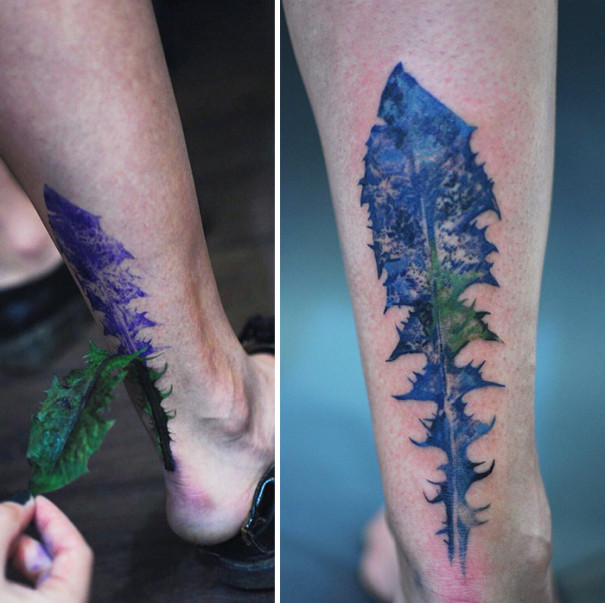 Botanical Tattoos Made By Imprinting Real Leaves On The Skin | DeMilked