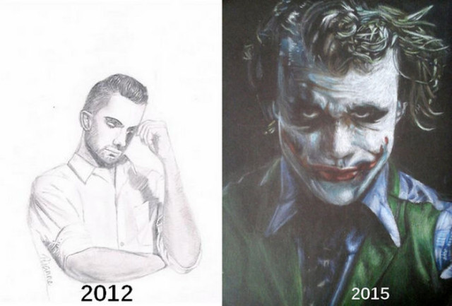 15 Before & After Drawings Show Artist's Progress | DeMilked