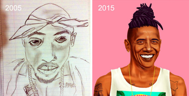 15 Before & After Drawings Show Artist's Progress | DeMilked