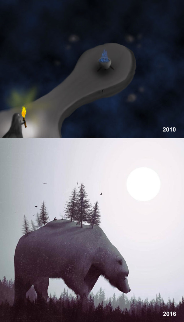 15 Before & After Drawings Show Artist's Progress | DeMilked