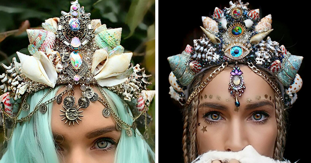 Impressive Mermaid Crowns Made With Real Seashells | DeMilked