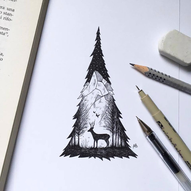Trees Grow Into Majestic Animals In Pen & Ink Illustrations By Alfred ...