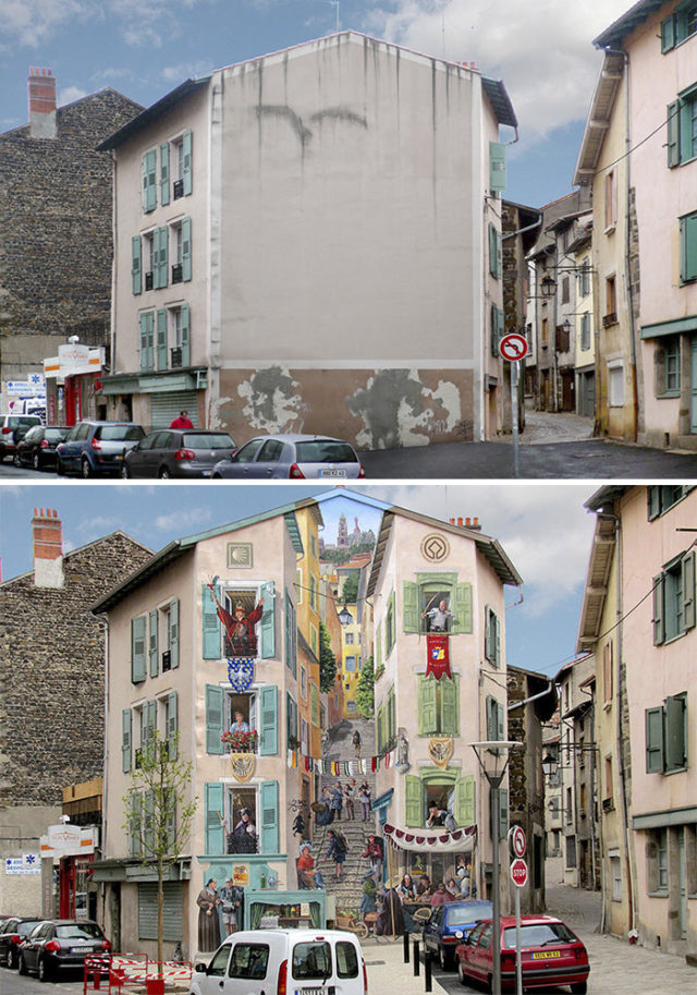 French Artist Turns Boring Building Facades Into Drawings Full Of Life ...