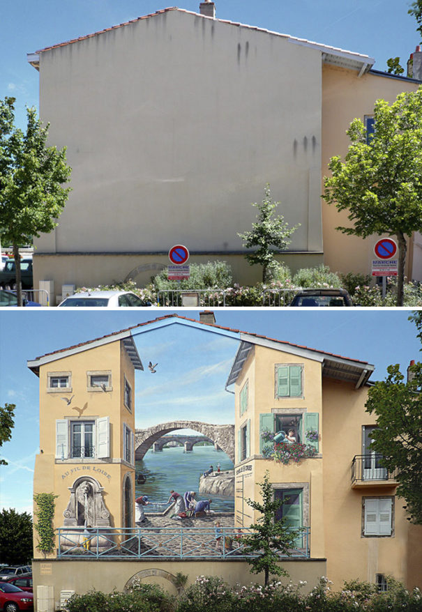 French Artist Turns Boring Building Facades Into Drawings Full Of Life ...
