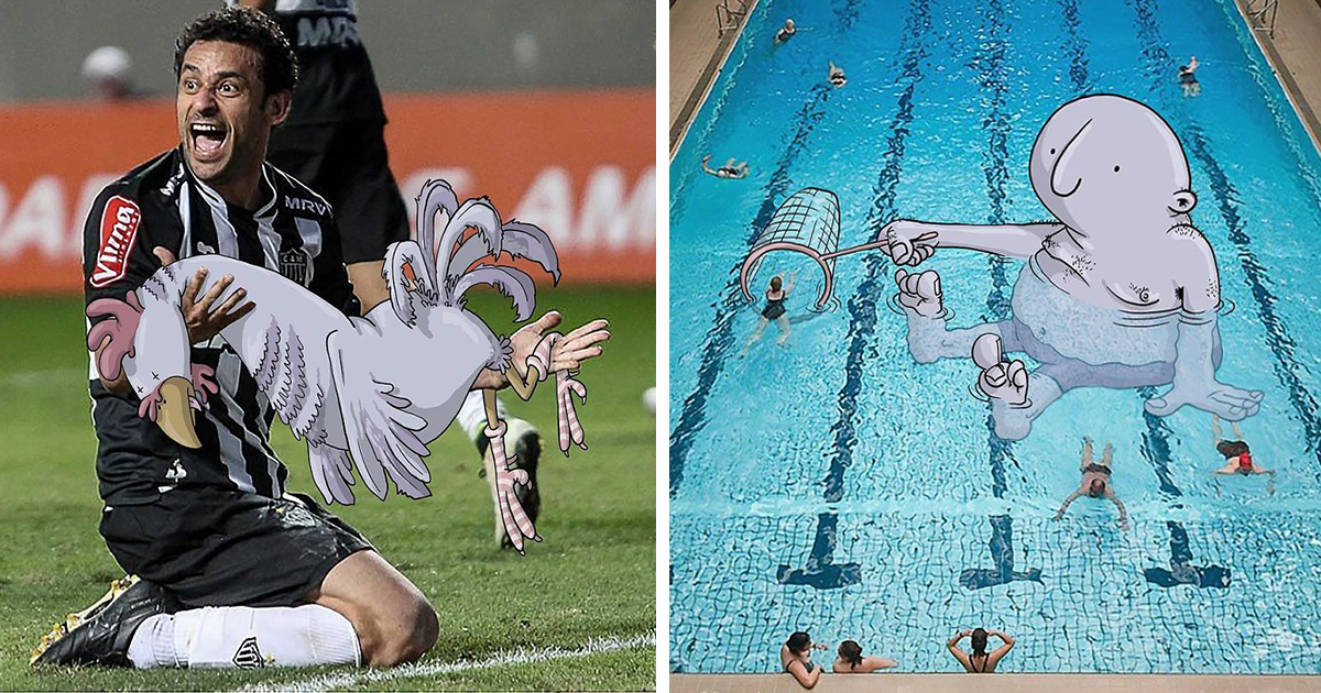 Cartoonist Enhances Photos With Creatures From His Imagination | DeMilked