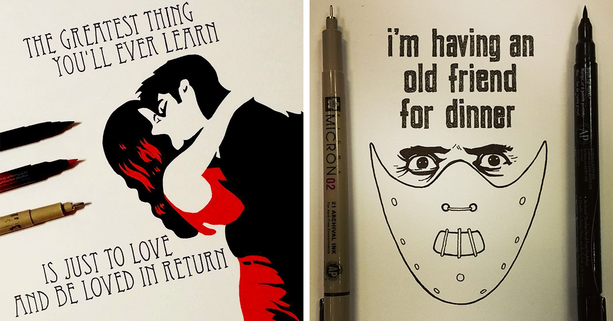 Artist Writes 365 Movie Quotes In Beautiful Calligraphy | DeMilked