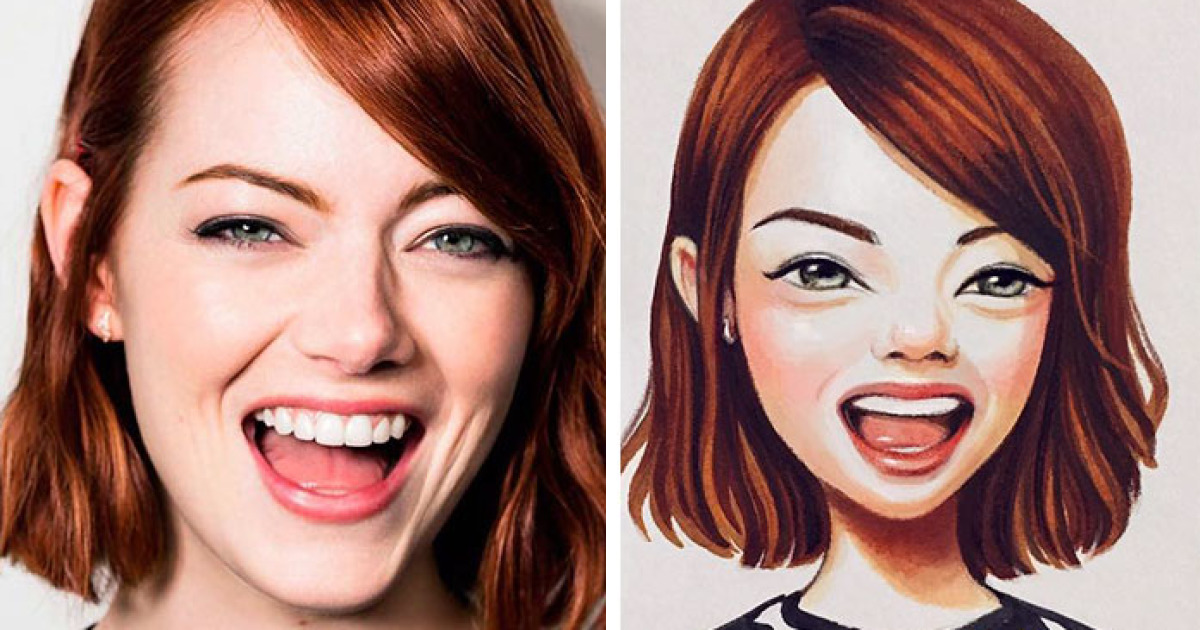 Celebrities Turned Into Cute Cartoon Characters By Russian Artist 