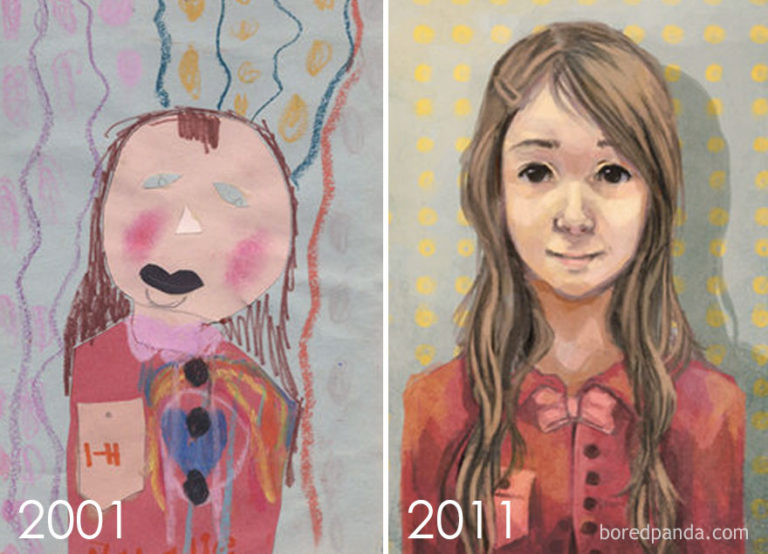 50 Amazing Before & After Drawings Show Why Practice Is So Important ...