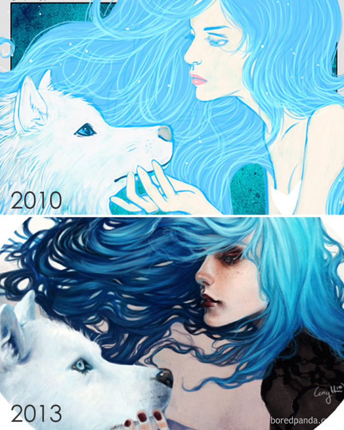 50 Amazing Before & After Drawings Show Why Practice Is So Important ...