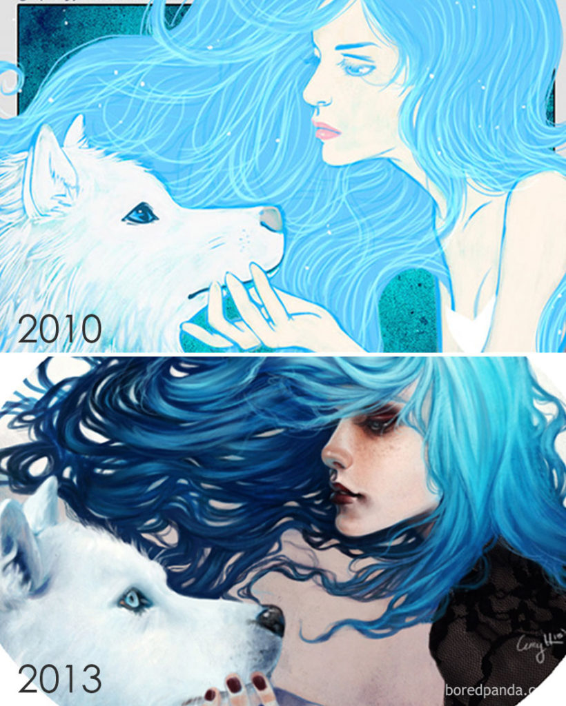 50 Amazing Before & After Drawings Show Why Practice Is So Important ...