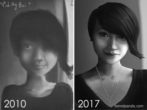 50 Amazing Before & After Drawings Show Why Practice Is So Important ...