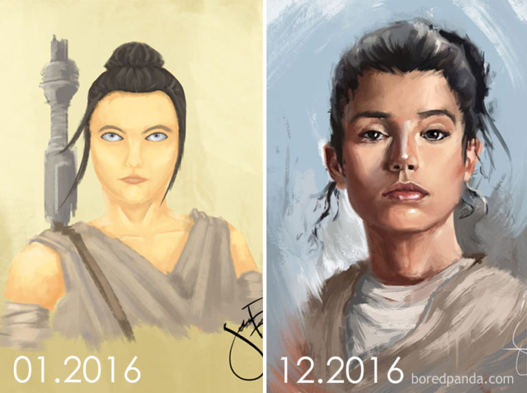 50 Amazing Before & After Drawings Show Why Practice Is So Important ...