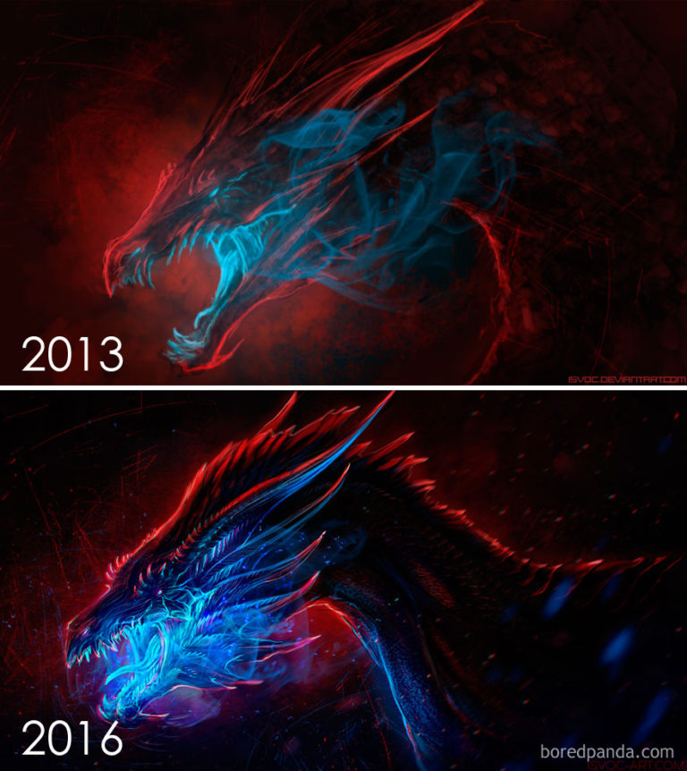 50 Amazing Before & After Drawings Show Why Practice Is So Important ...