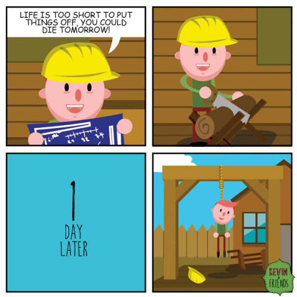 Dark Humor Series About The Horrible Optimist Kevin (10+ Comics) | DeMilked