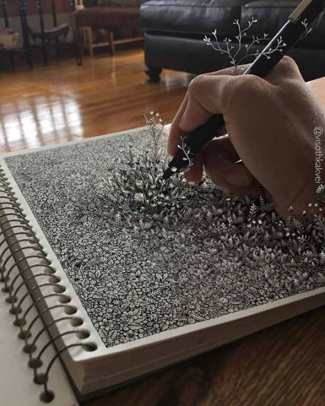 This Cambodian Artist Took Doodling To The Next Level | DeMilked
