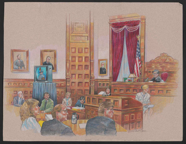 10+ Rare Courtroom Sketches From Most Infamous Trials Where No Cameras ...
