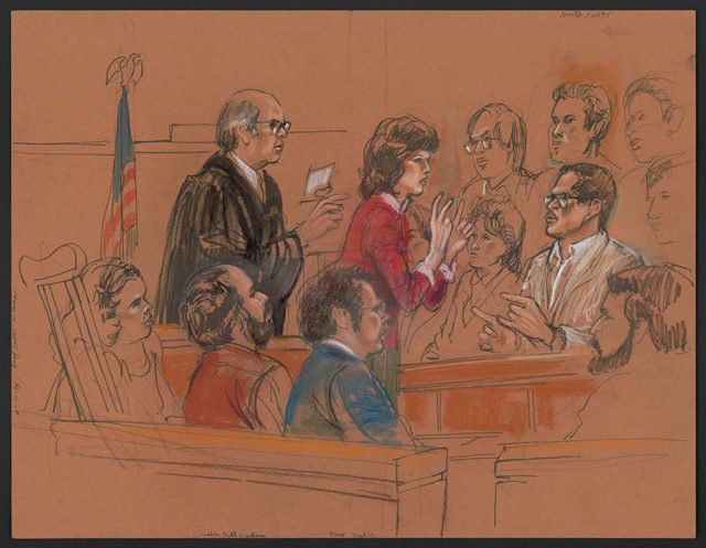 10+ Rare Courtroom Sketches From Most Infamous Trials Where No Cameras ...