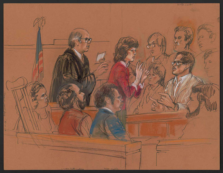 10+ Rare Courtroom Sketches From Most Infamous Trials Where No Cameras ...