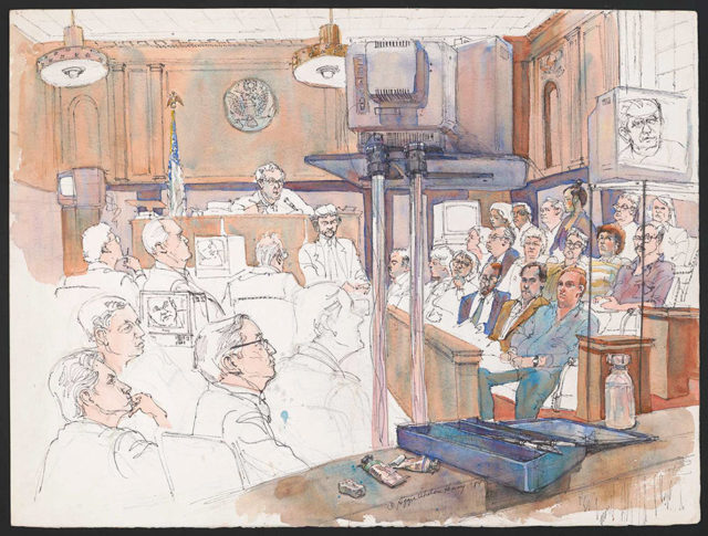 10+ Rare Courtroom Sketches From Most Infamous Trials Where No Cameras ...