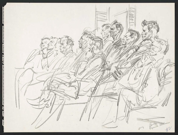 10+ Rare Courtroom Sketches From Most Infamous Trials Where No Cameras ...