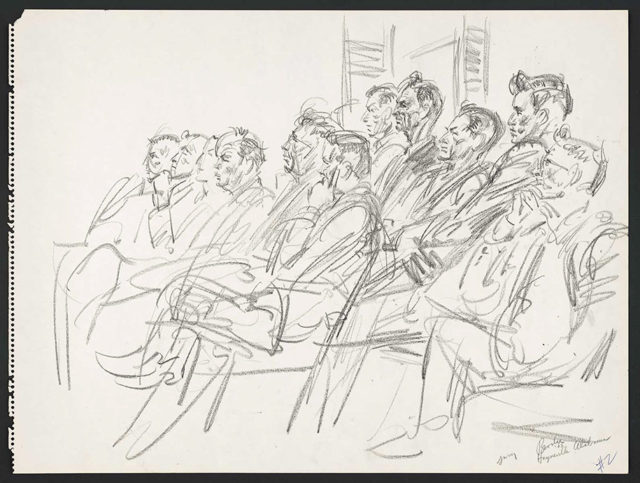 10+ Rare Courtroom Sketches From Most Infamous Trials Where No Cameras ...