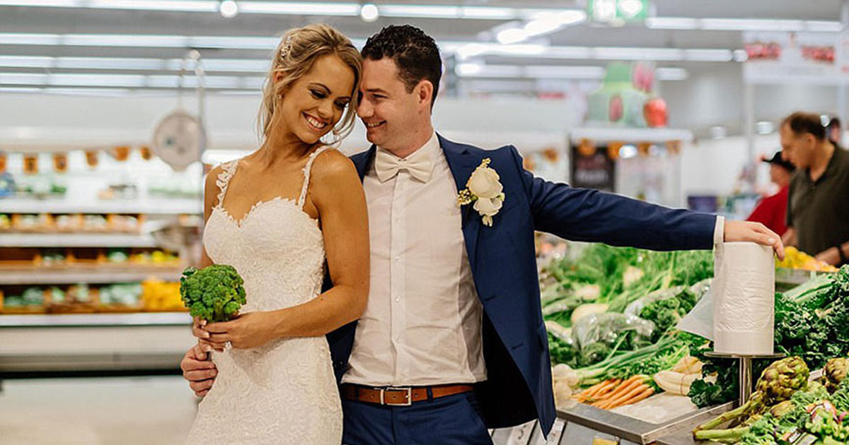 Newlyweds Who Met Working At A Supermarket Go Back There To Celebrate ...