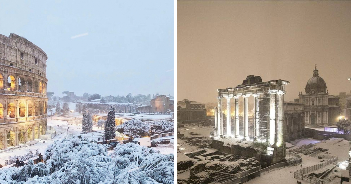 Rare Snowstorm Covers Rome With White Blanket And The Photos Are ...